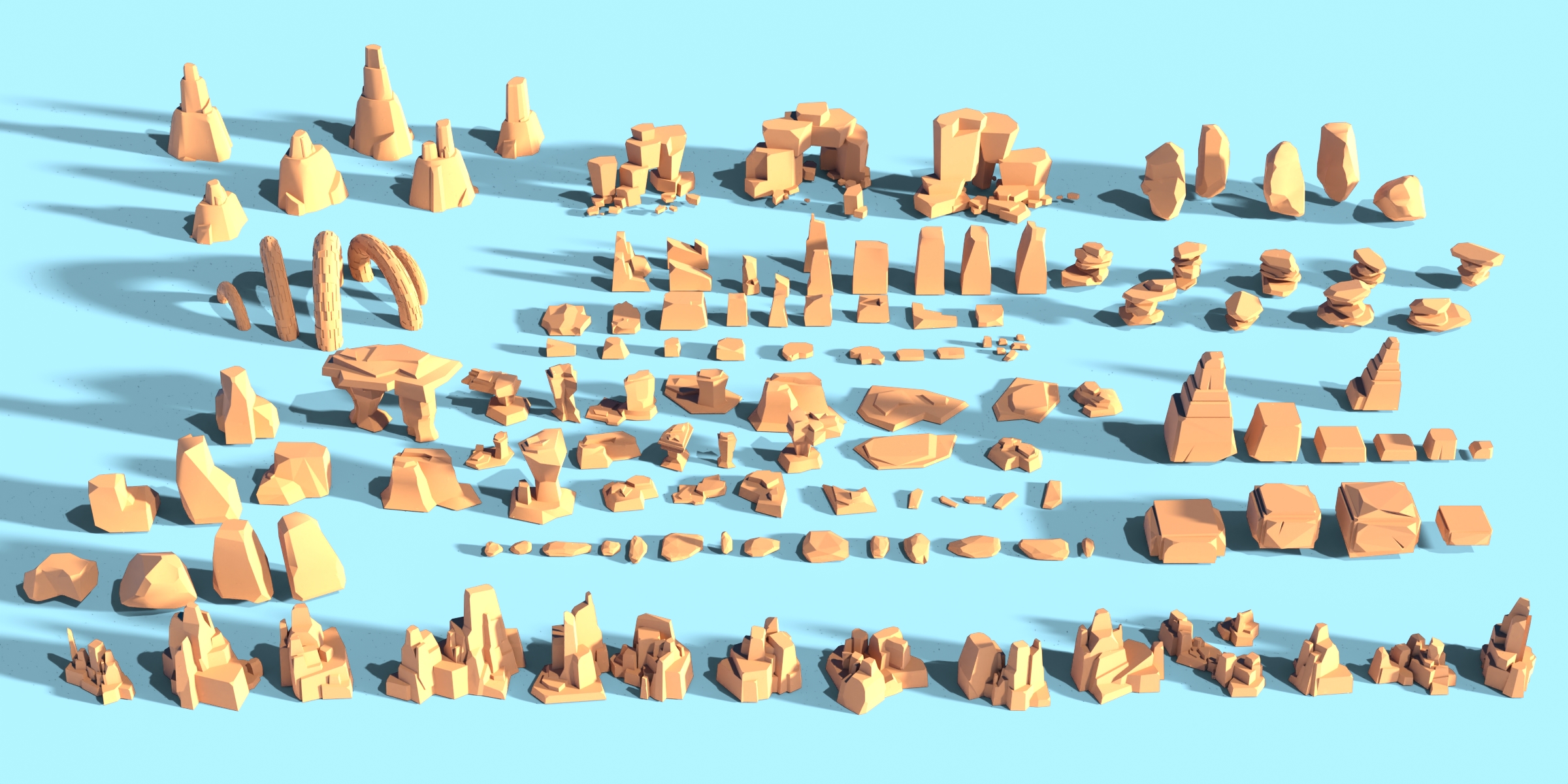 Low Poly Rock Bundle - Blender Market