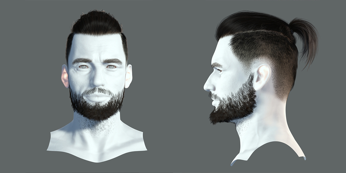 Realistic Hair Beard brows mustache p2 - Blender Market