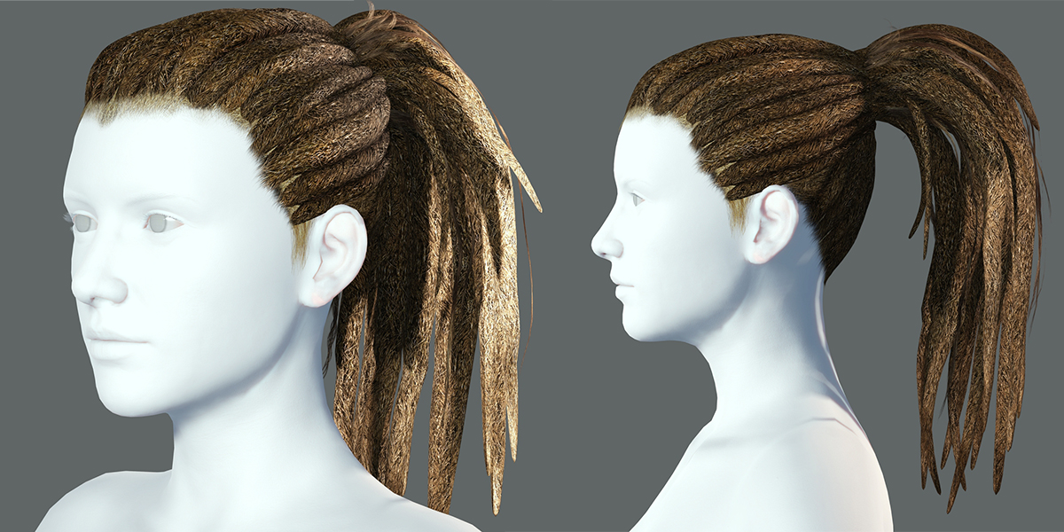 Realistic Dreads Hair Rasta - Blender Market