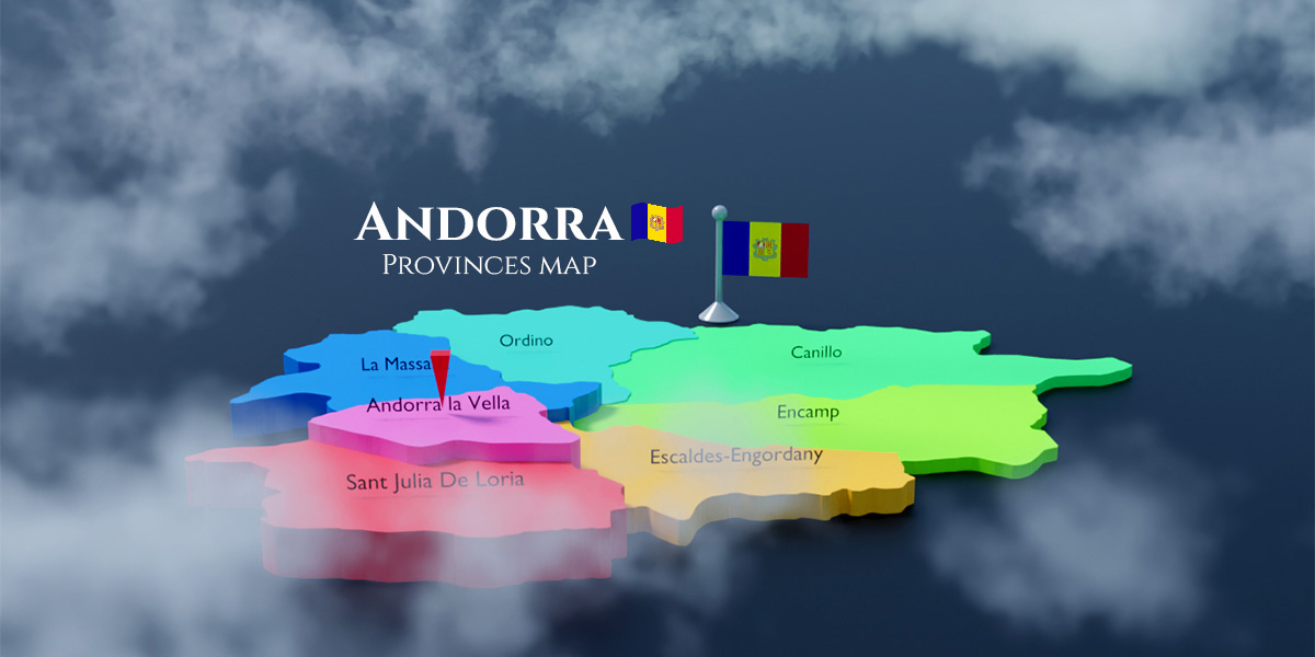 Andorra 7 Parishes Map (3D + Pre-rendered Images) - Blender Market
