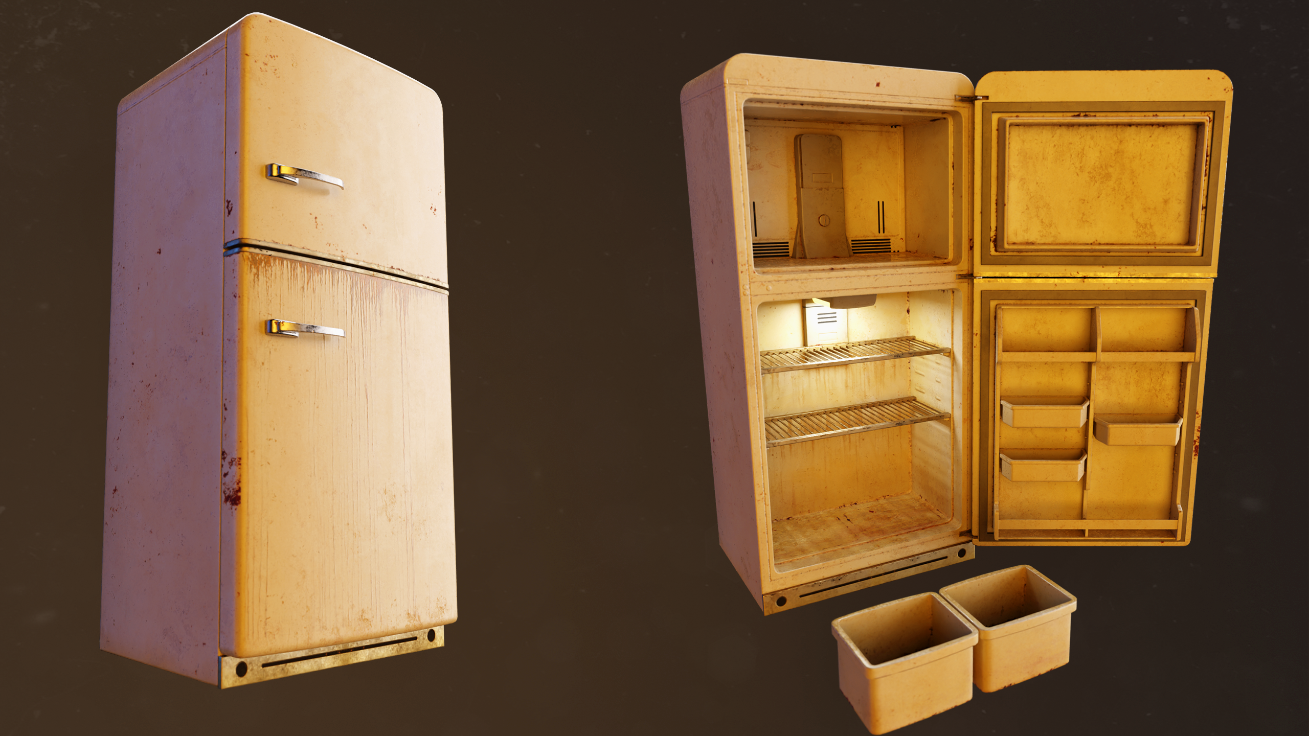 Rusty fridge PBR - Blender Market