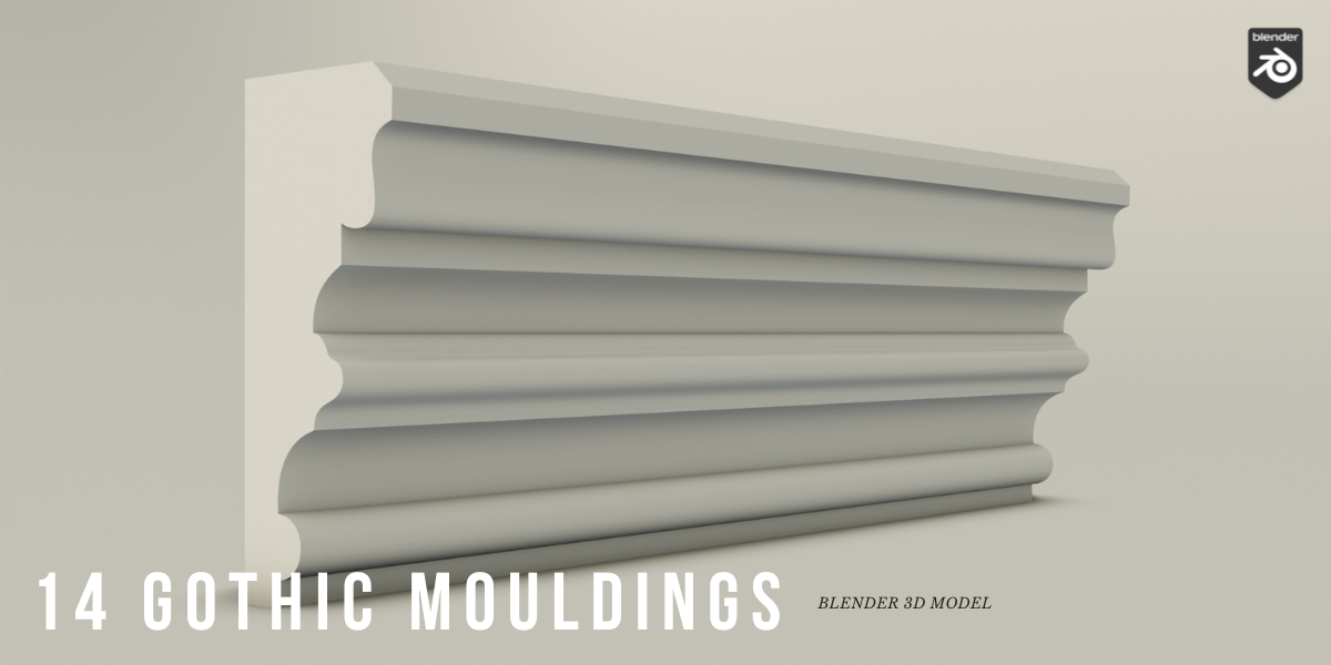 14 Gothic Mouldings, Curves & Mesh - Blender Market