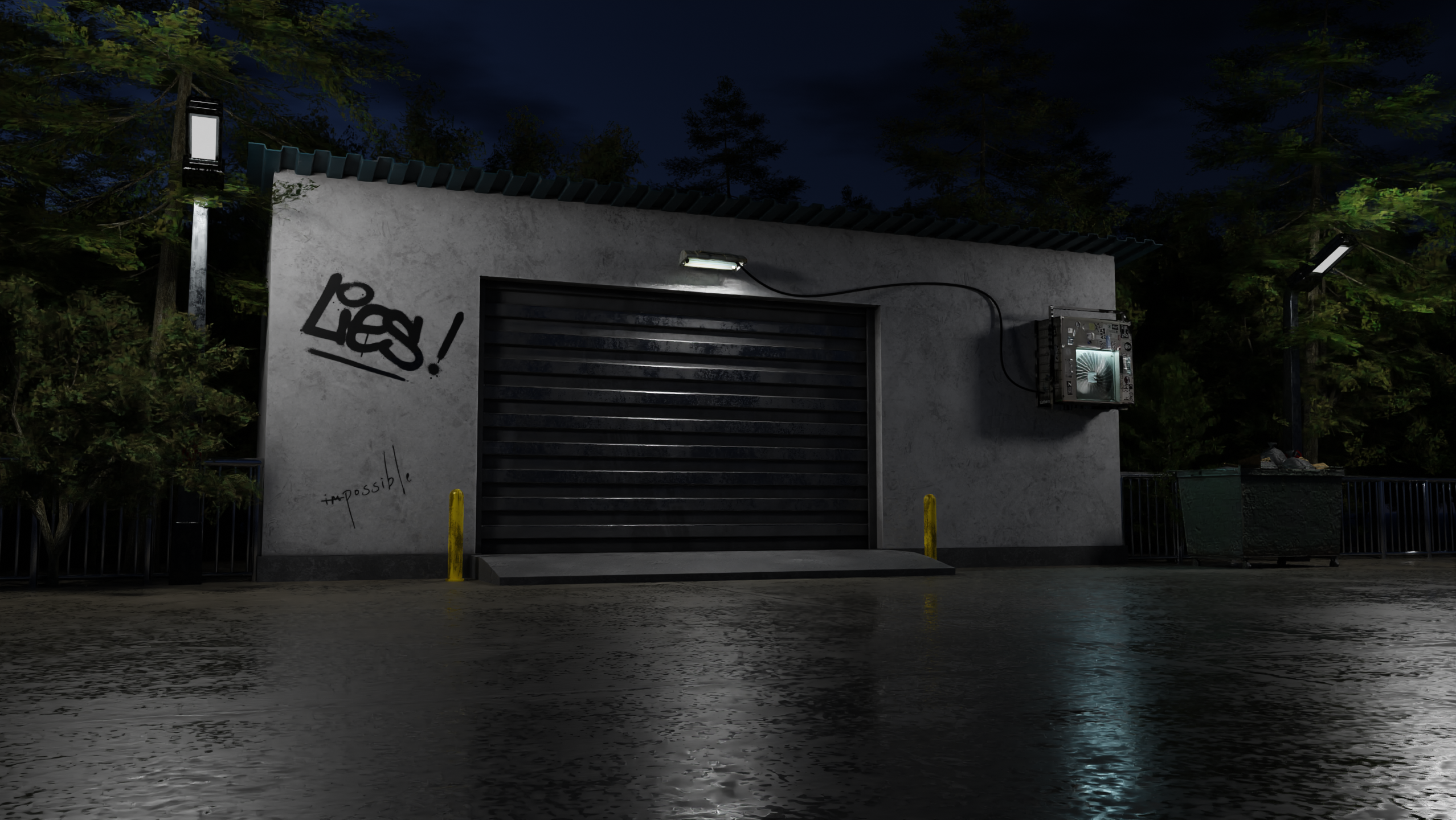 Darkness Garage Scene 3D Blender File (Textured) - Blender Market