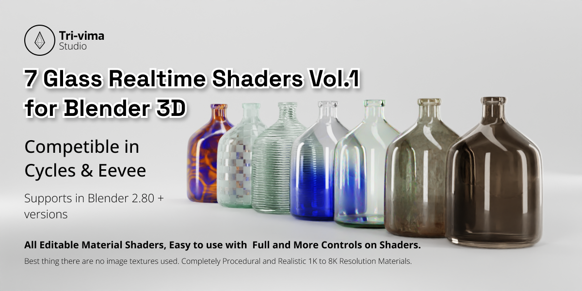 7 Glass Realtime Shader Vol01 for Blender - Blender Market
