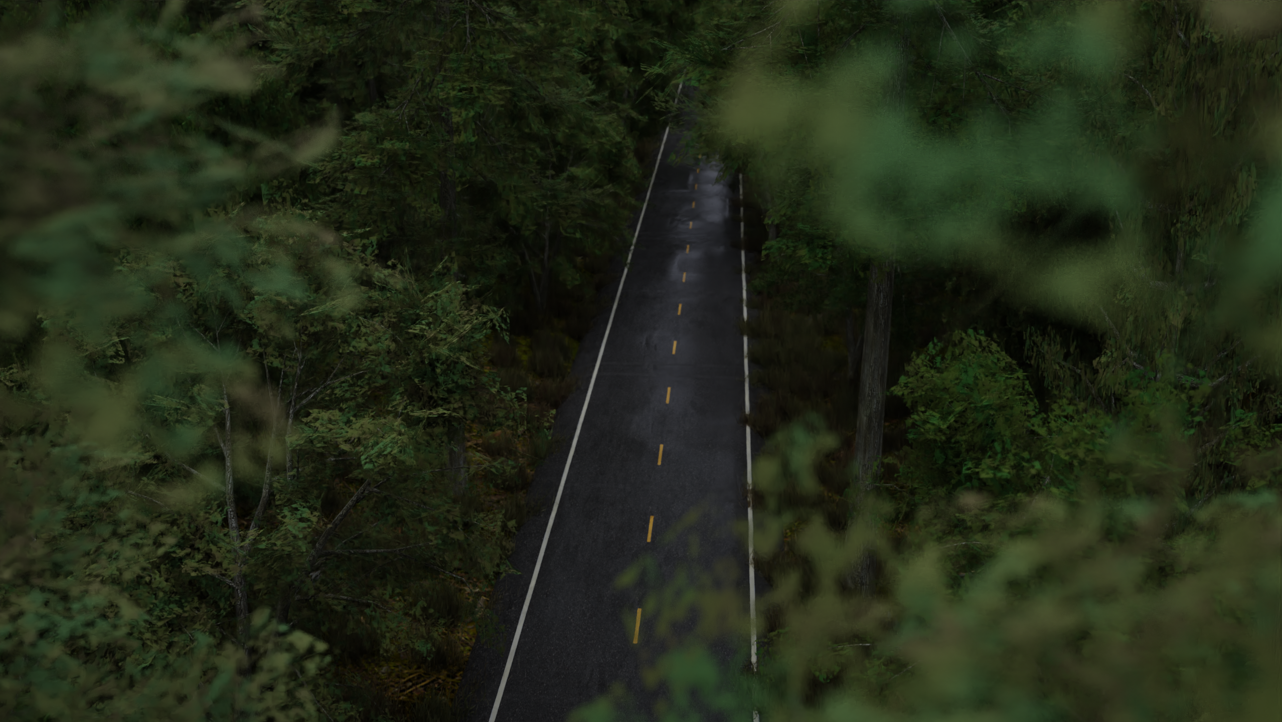 Realistic Forest Road Scene 3D Blender File (Textured) - Blender Market
