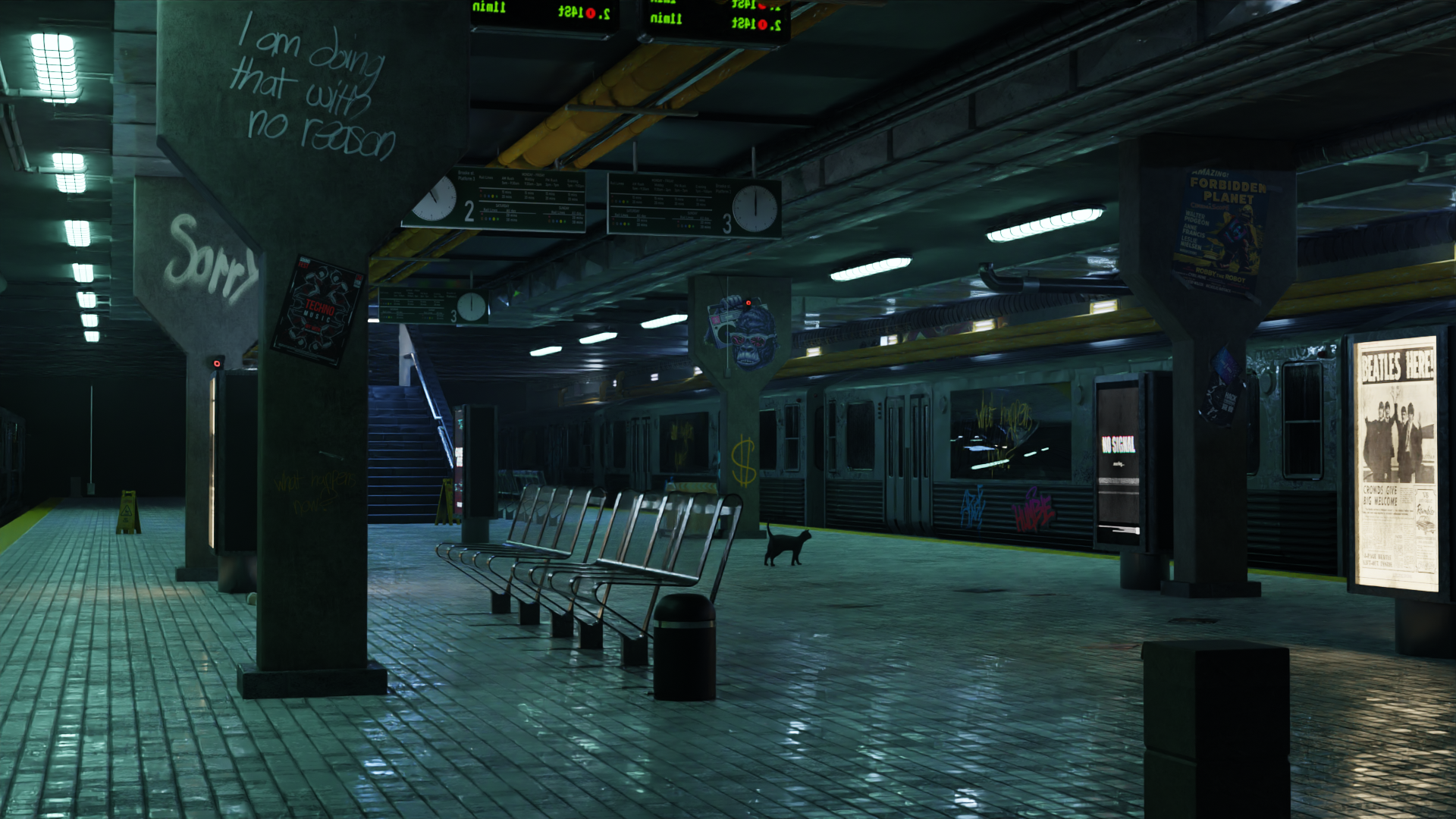 Subway Station Scene 3D Blender File (Textured) - Blender Market
