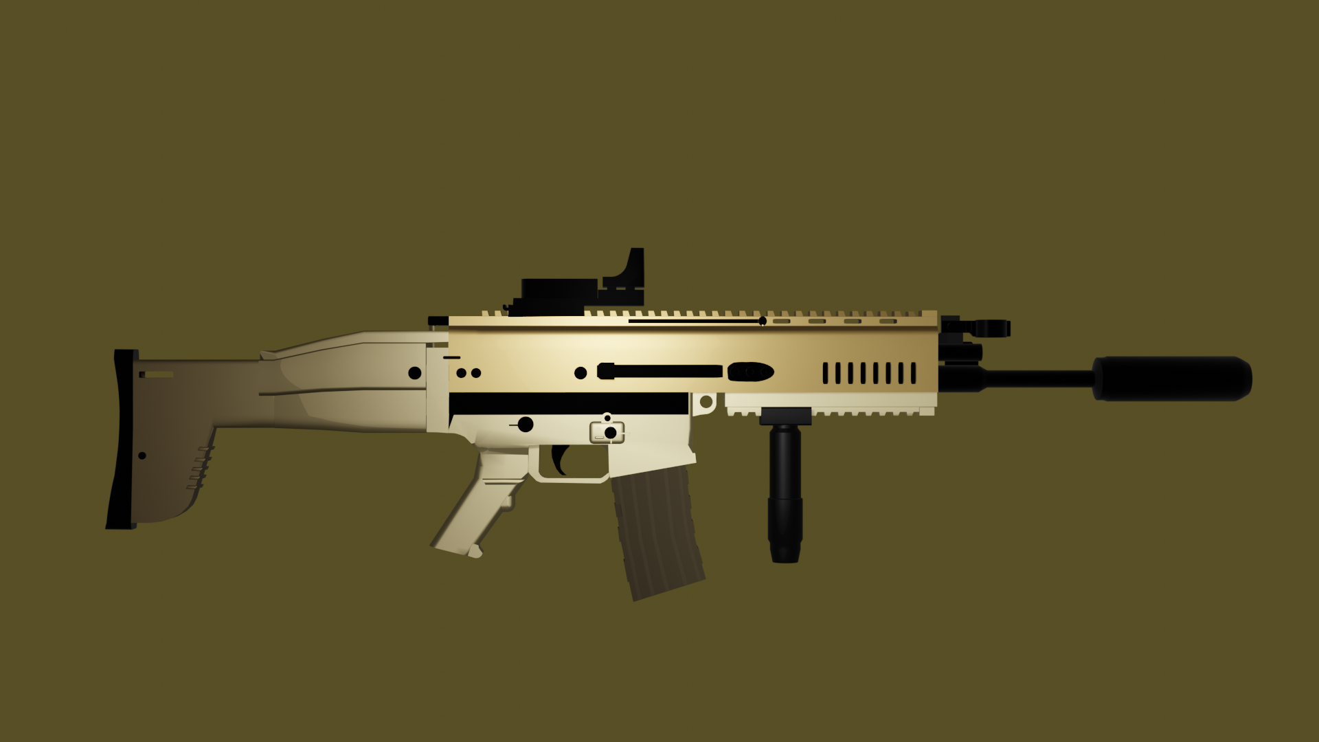 FN Scar Assault Rifle - Blender Market
