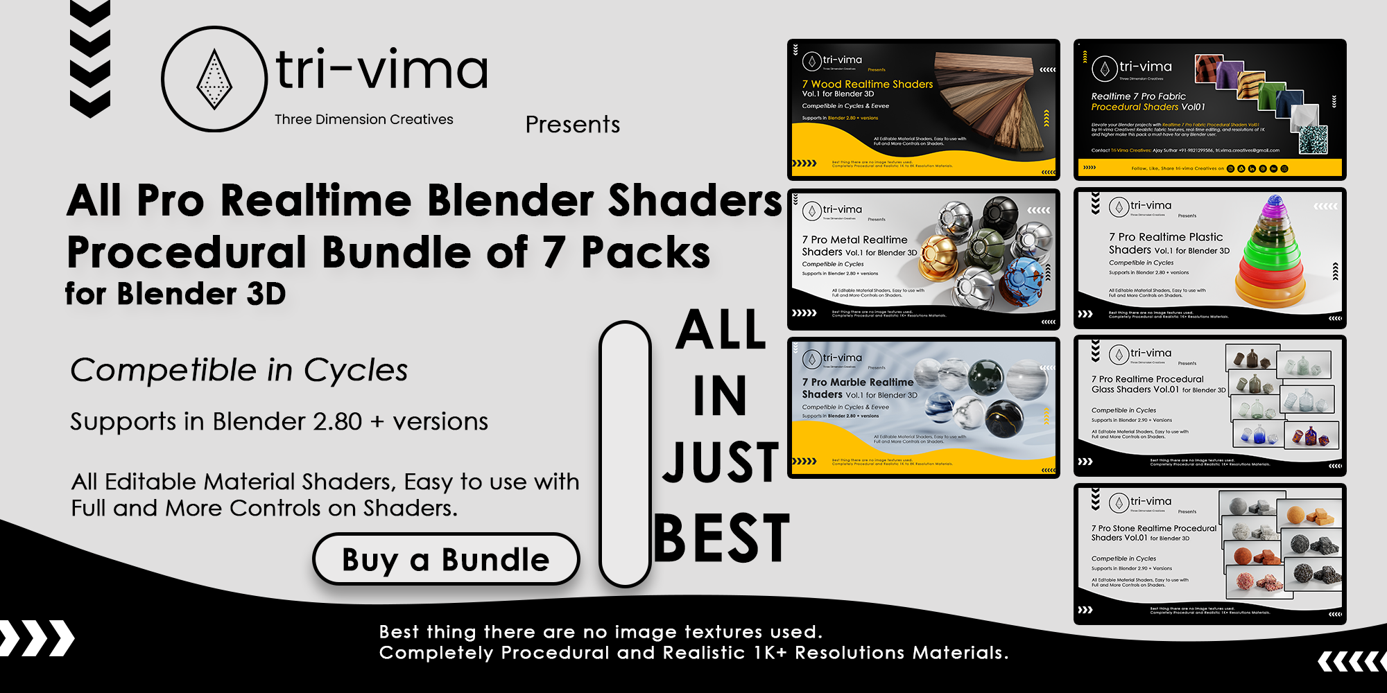 All Pro Realtime Blender Shaders Procedural Bundle of 7 Packs - Blender ...