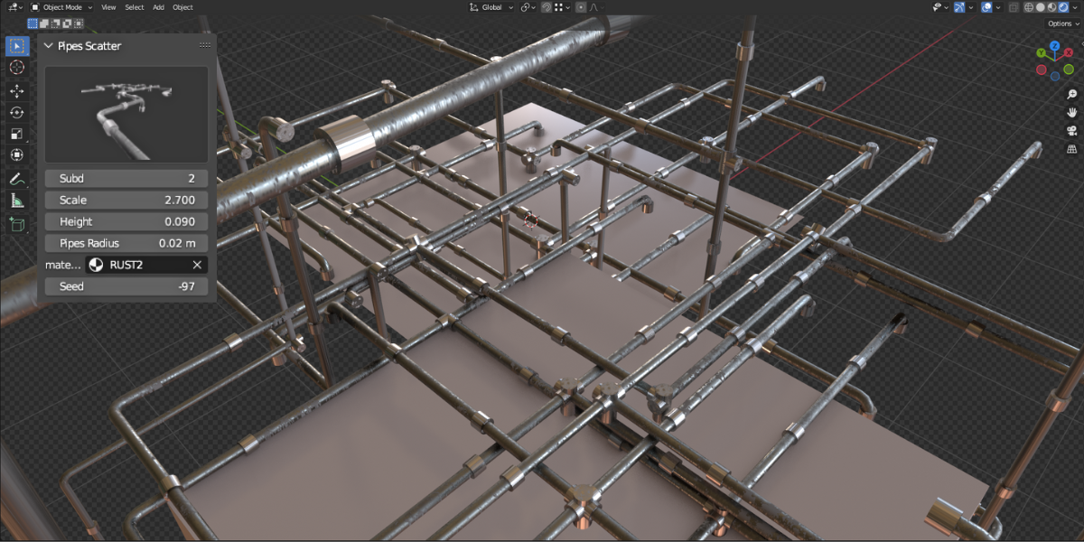 Pipes Scatter - Blender Market