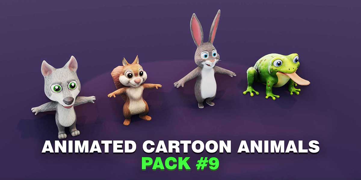 Animated Cartoon Animals 3D Models Pack #9 - Blender Market