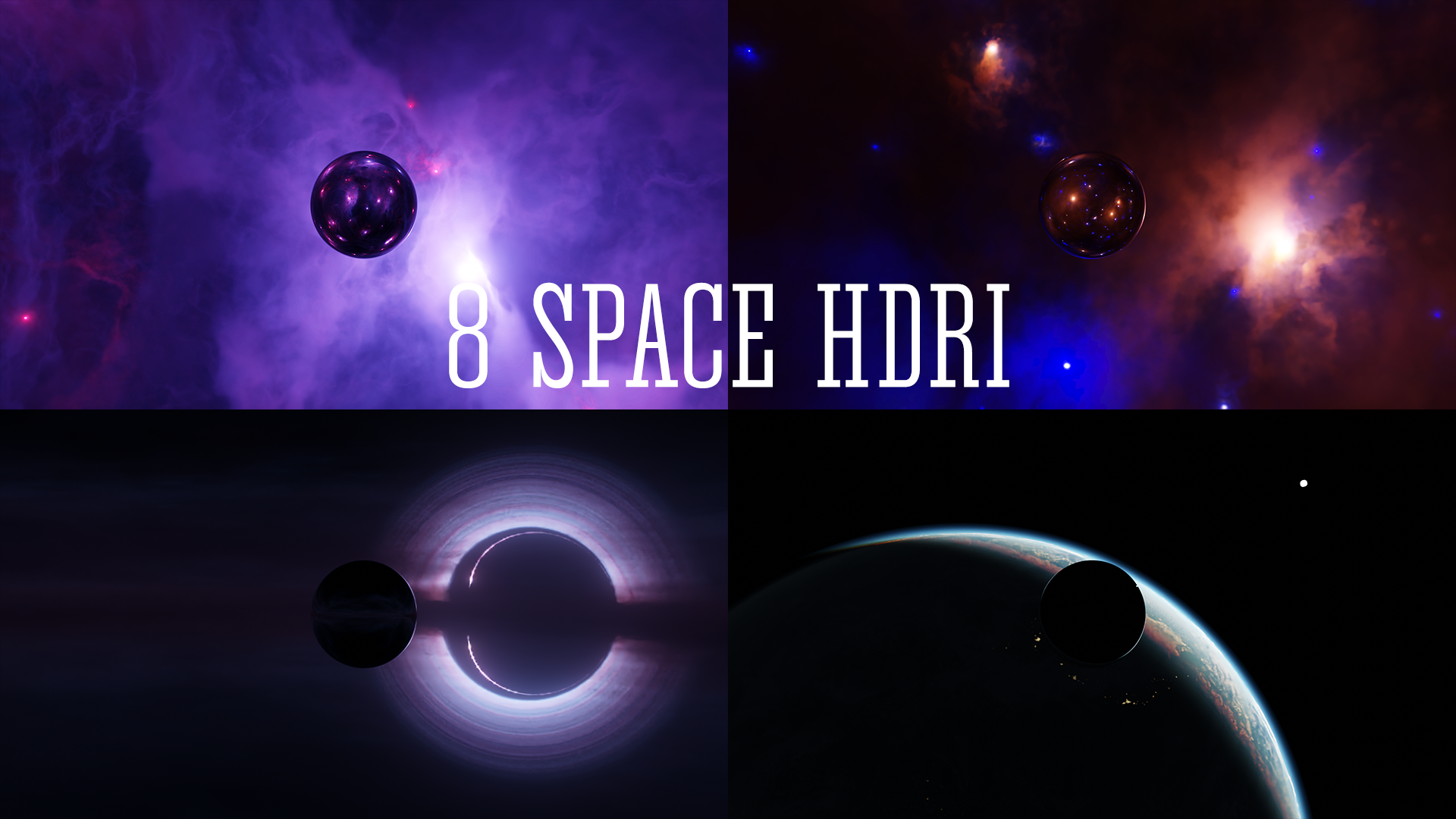 8 8k Earth, Eclipse, Stars And Nebula Hdris - Blender Market