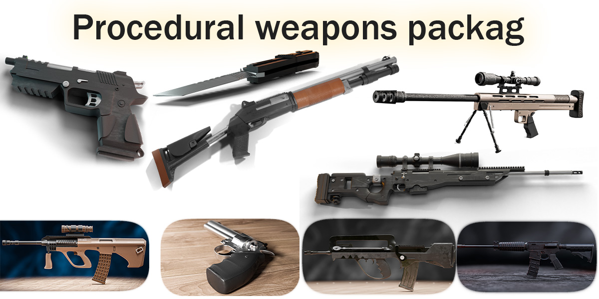 procedural weapon package - Blender Market