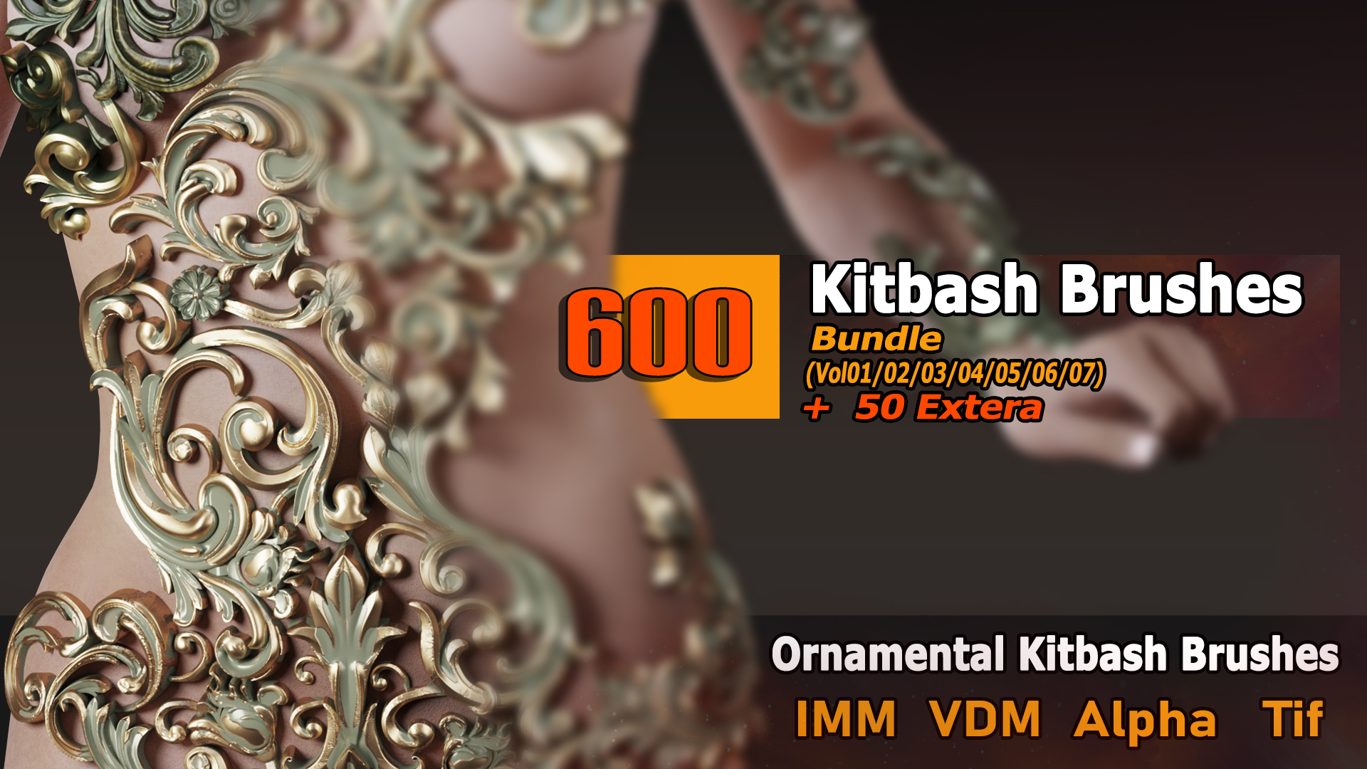 600 Ornamental Kitbash BRUSHES IMM/VDM/(Brush MEGA Pack) - Blender Market