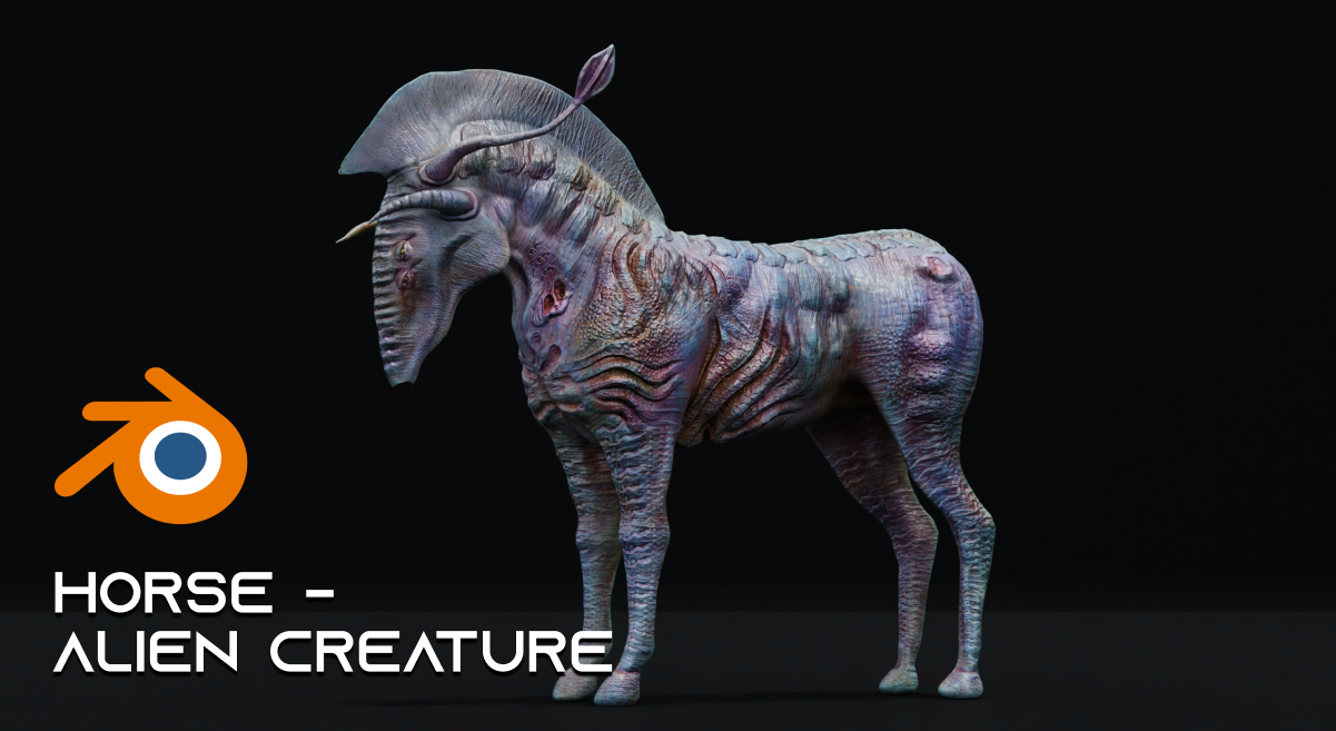 Horse Alien Creature - Blender Market