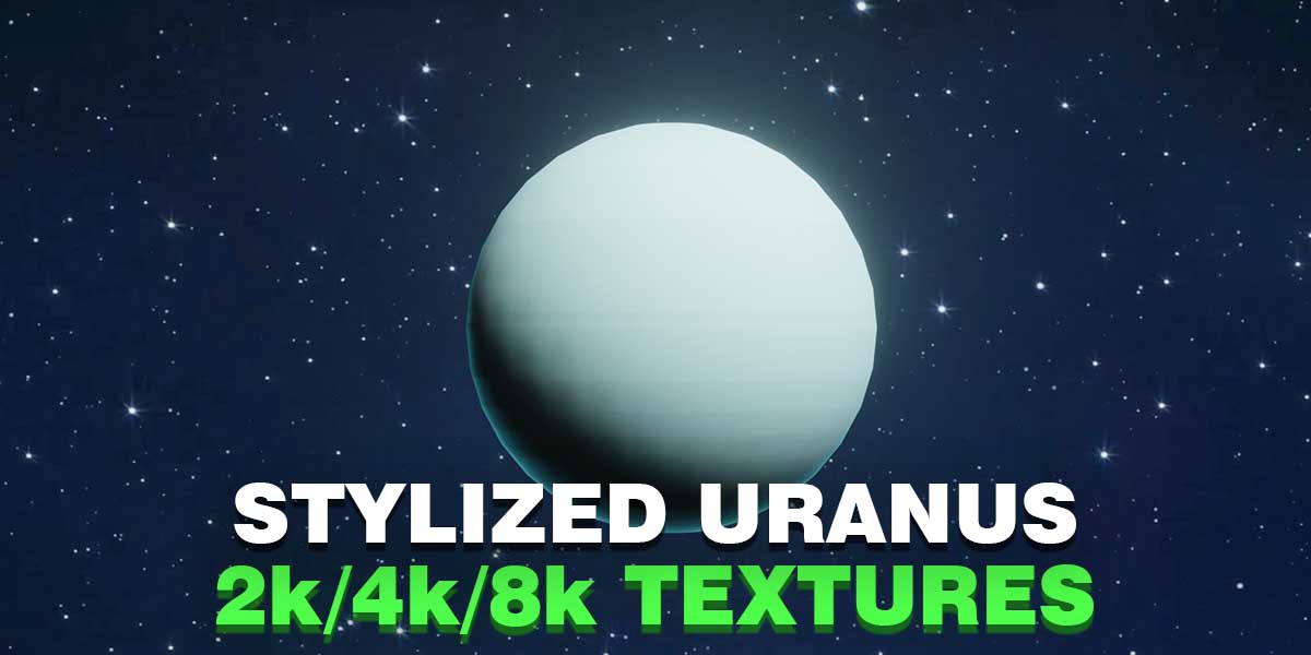 Stylized Planet Uranus 3D Model 2k/4k/8k Textures - Blender Market