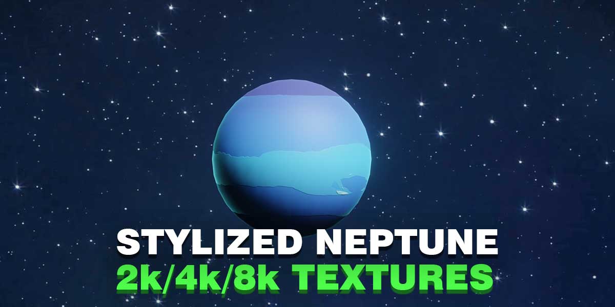 Stylized Planet Neptune 3D Model 2k/4k/8k Textures - Blender Market