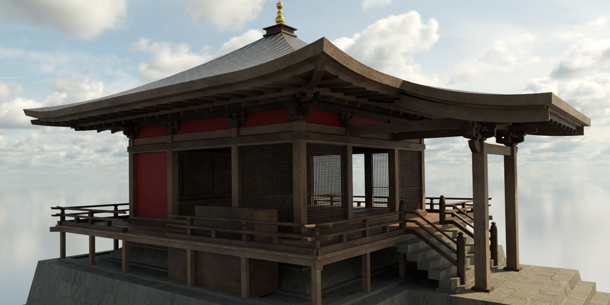 Low Poly Asian building - Blender Market