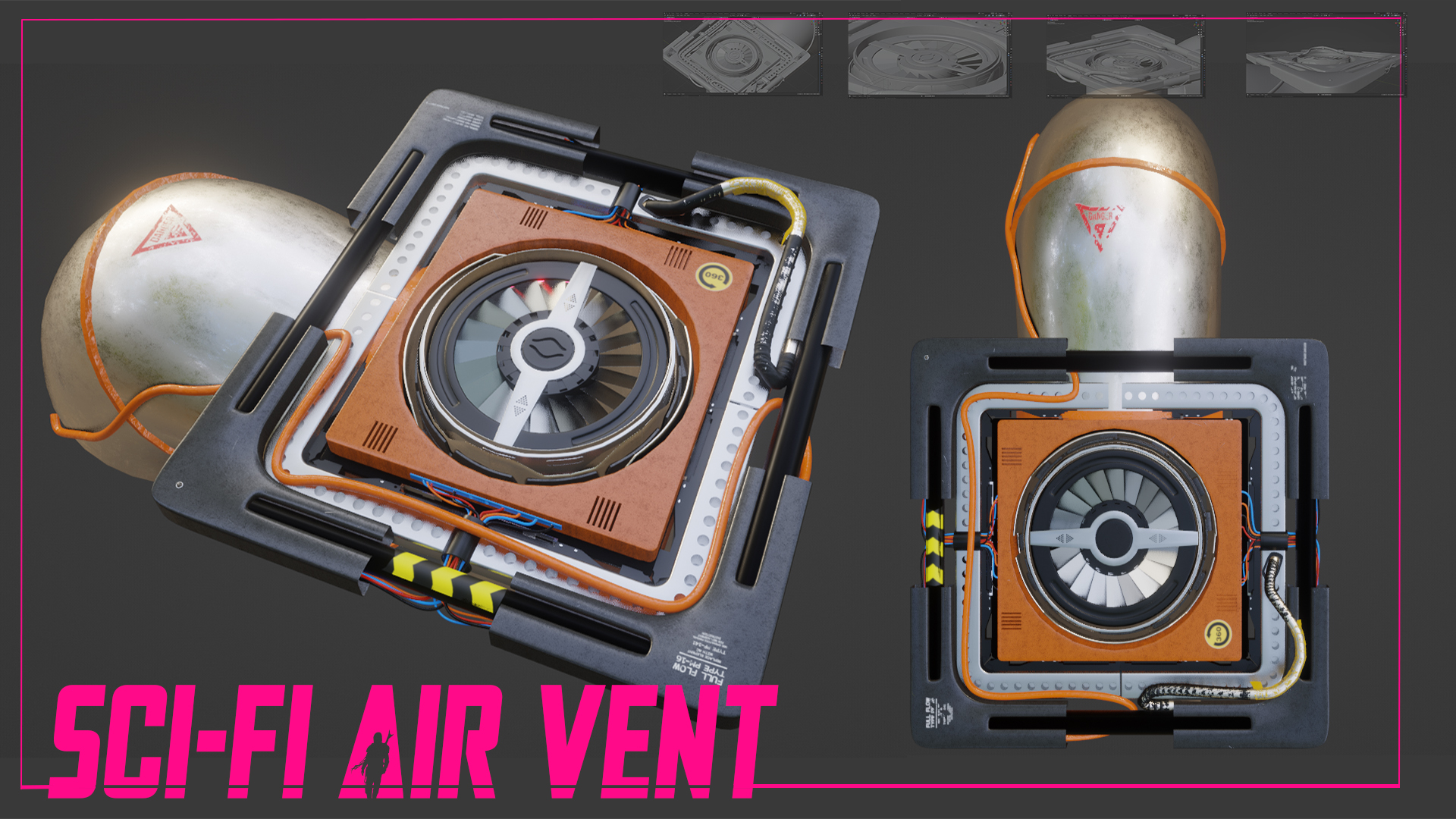 SCI FI AIR VENT - ANIMATED - PROCEDURAL MATERIALS - Blender Market