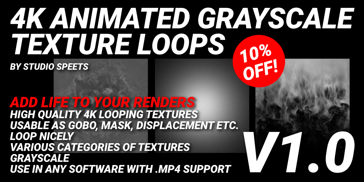 4K Animated Grayscale Texture Loops - Blender Market