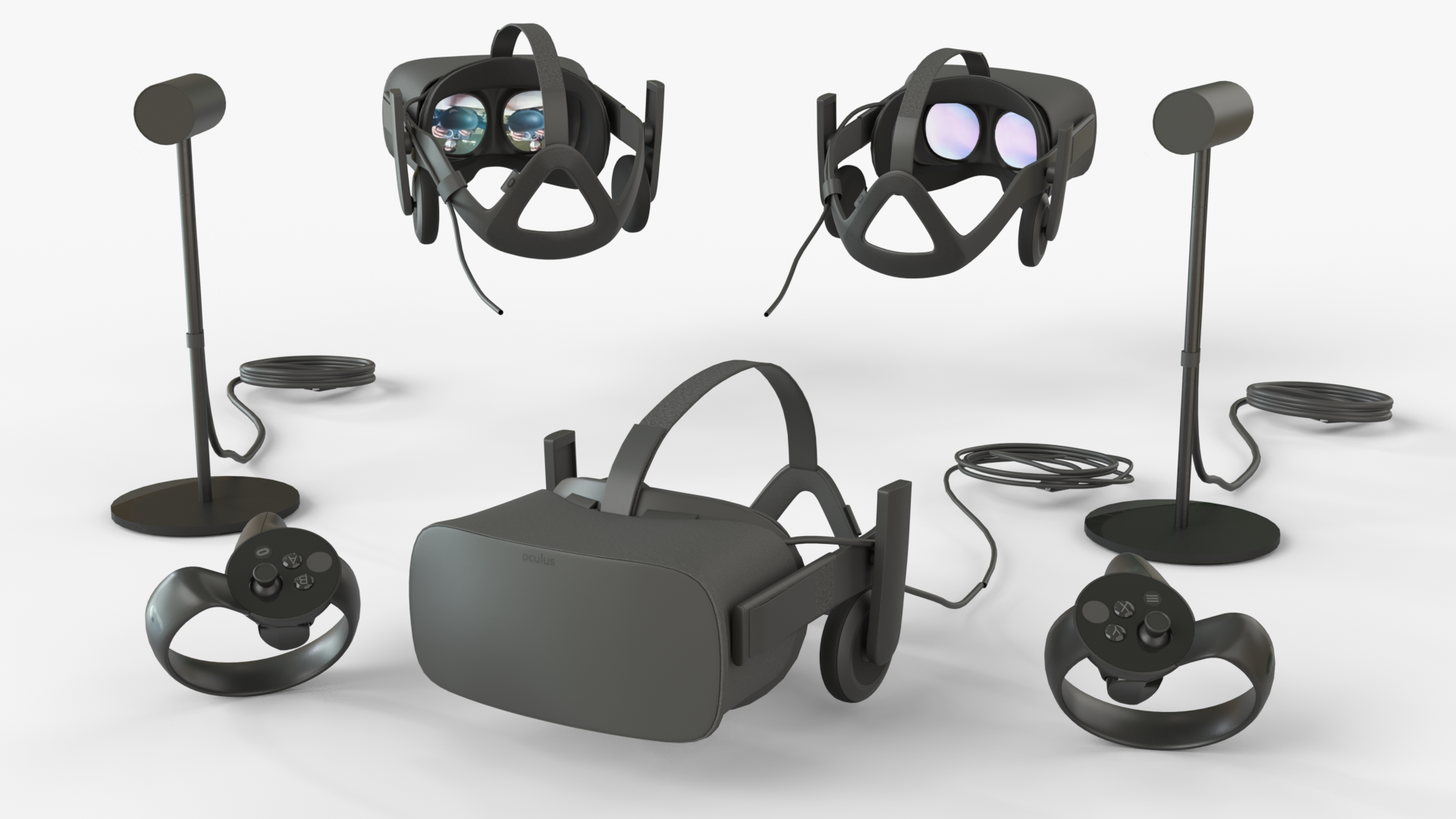 Oculus Rift with Controllers and Sensors - Blender Market