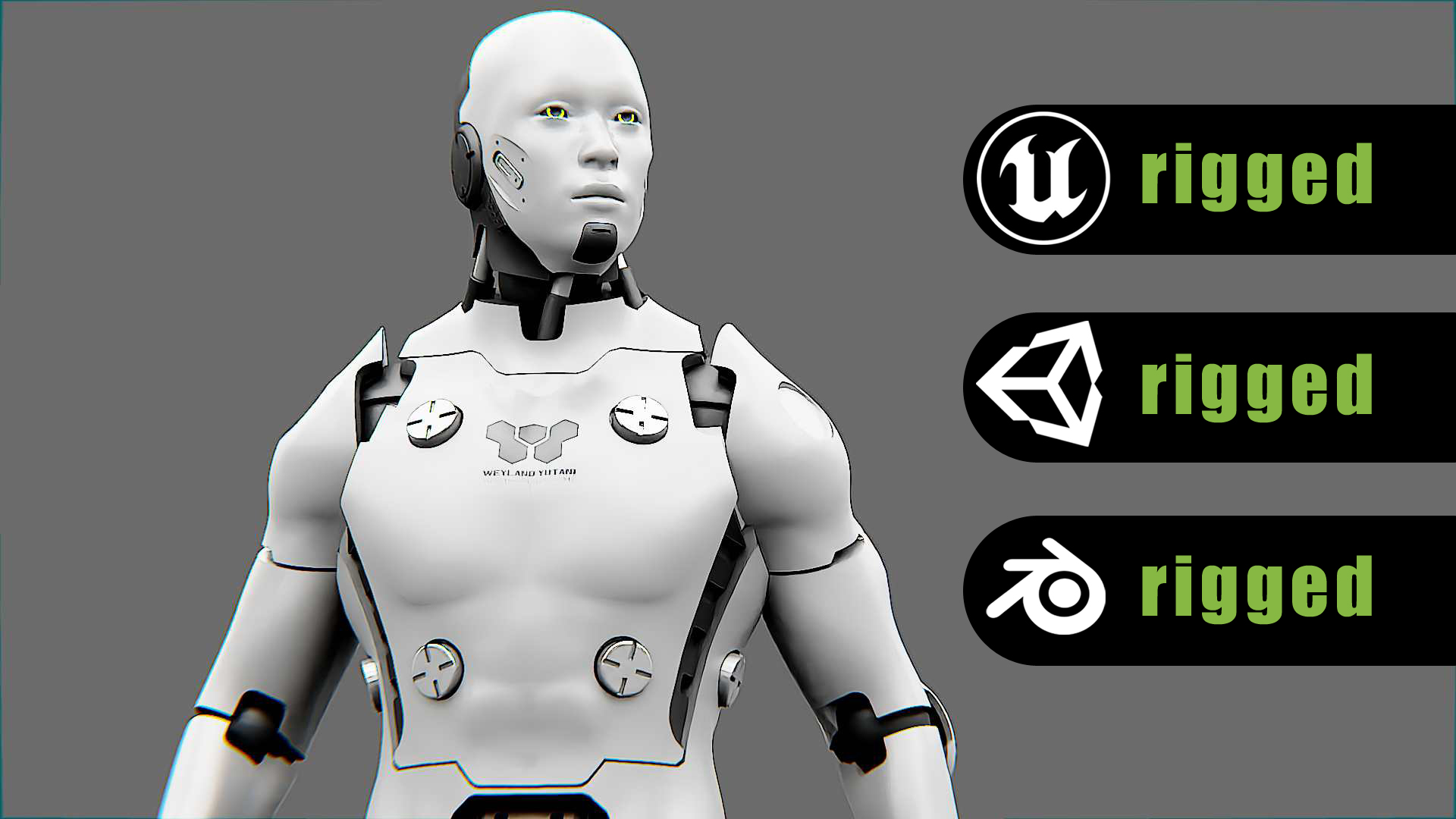 META HUMAN BOT-B Auto-Rig Pro Rigged For Mixamo, Unreal Engine Unity ...