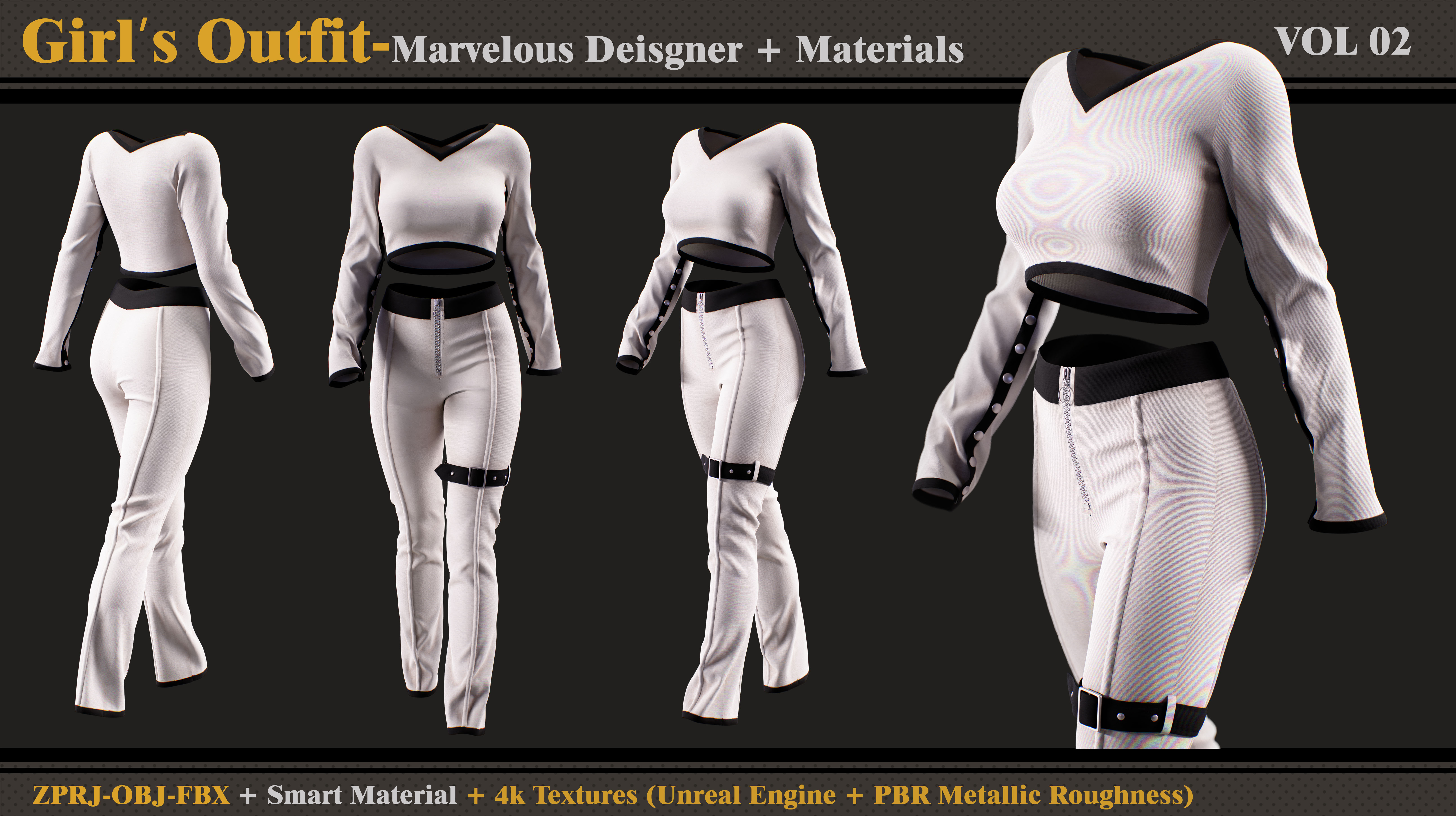 Girl's Outfit 02 - Blender Market