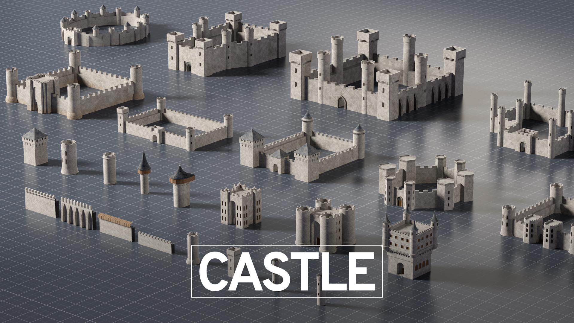 Castle Kitbash - Blender Market