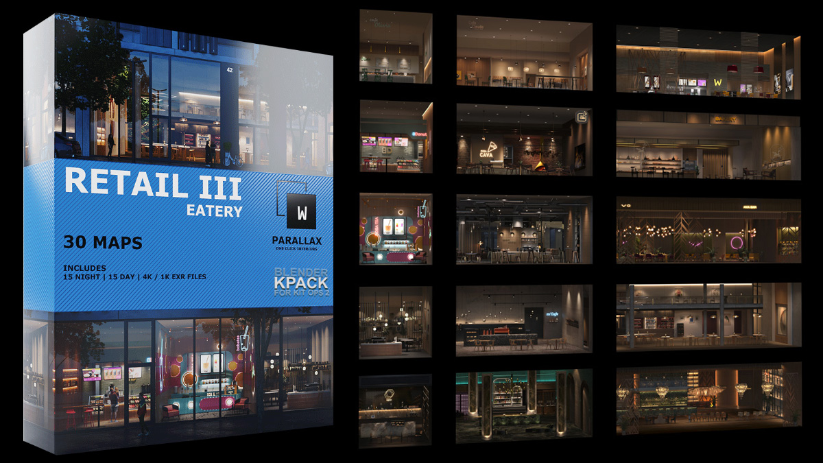 【アドオン紹介】Retail 3 – 簡単に奥行きのあるお店をシーンに追加！ | CGbox