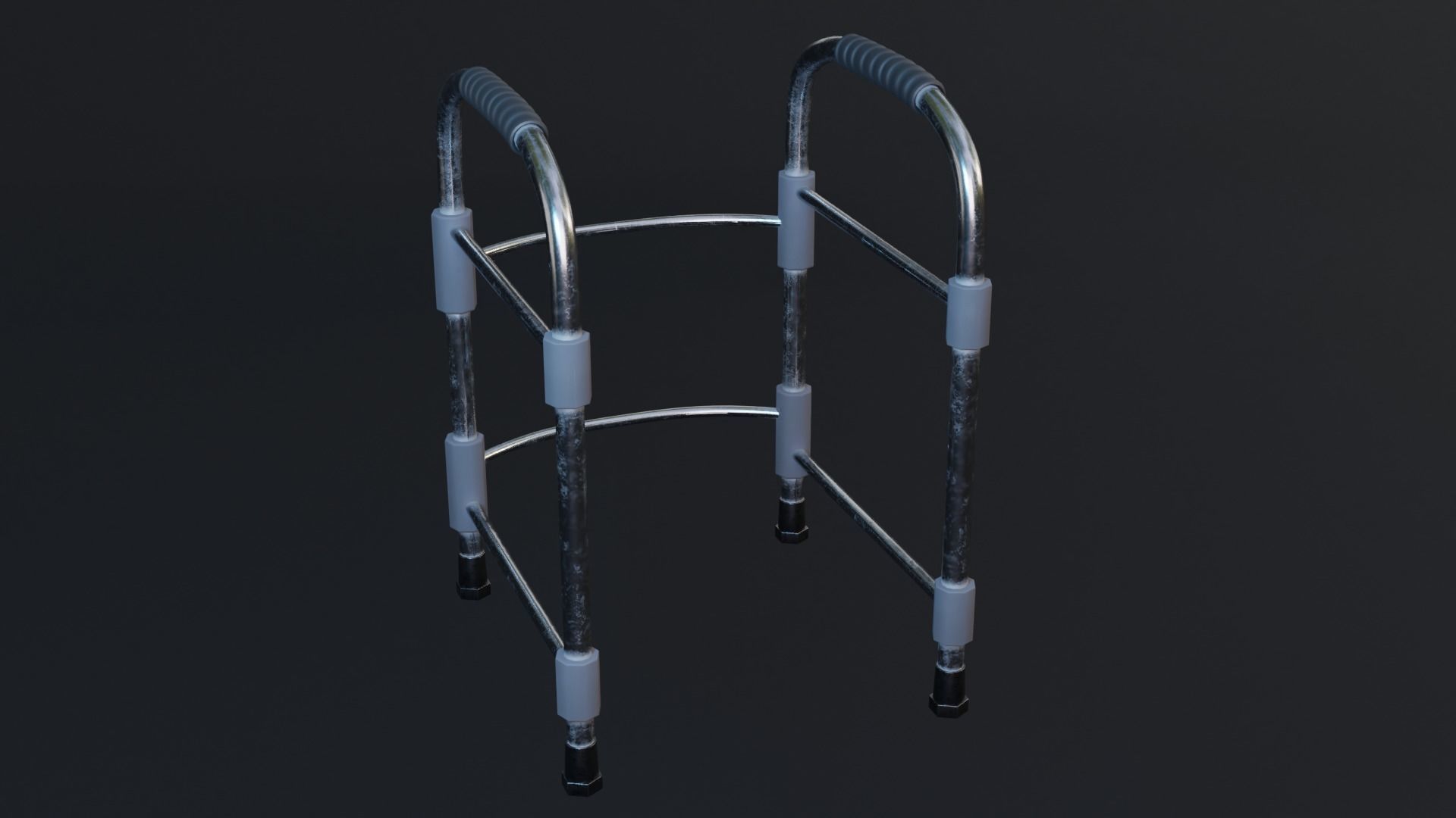HPL - Medical Walker Metal PBR Game Ready Low-poly 3D model - Blender ...
