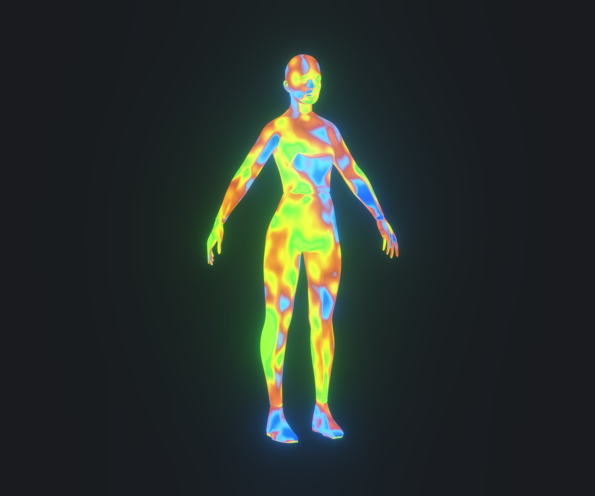 Human Thermal Image Heatmap Female Low-poly 3D model - Blender Market