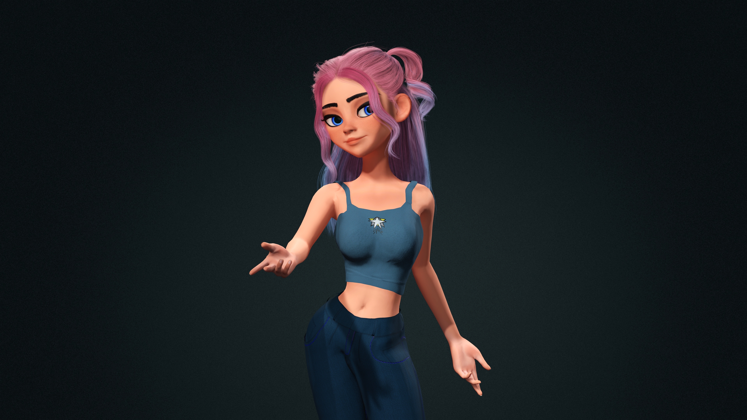 Syber - Cute 3D Girl Model - Blender Market