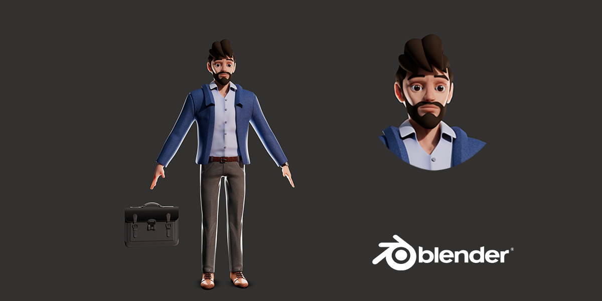 Cartoon Man 3D model - Blender Market