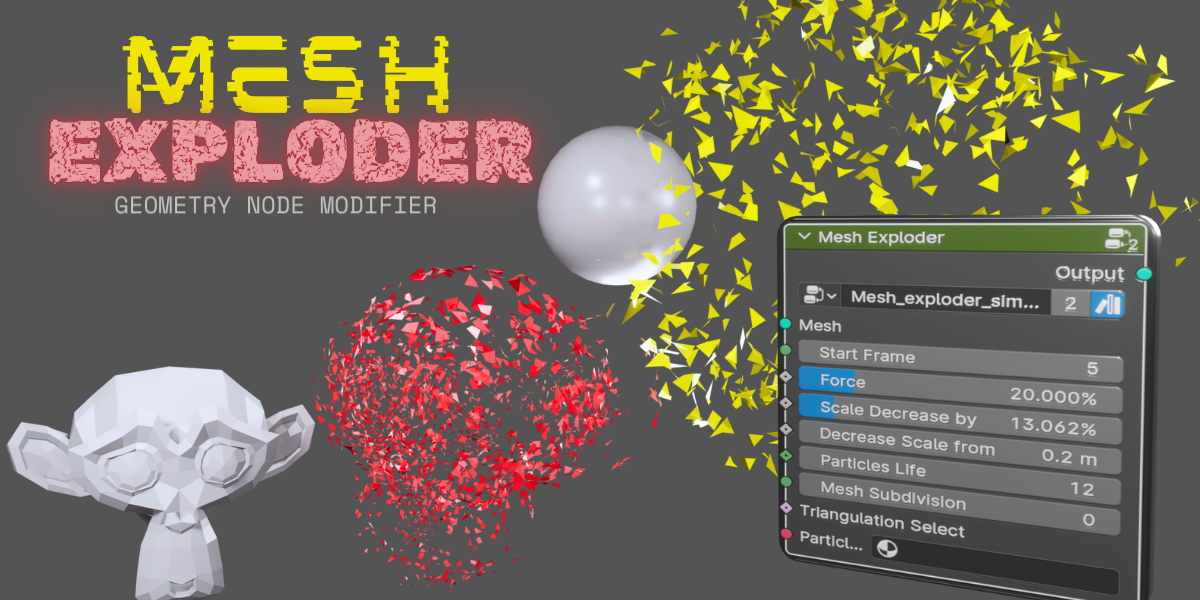 Mesh Exploder Geometry Nodes Modifier - Blender Market
