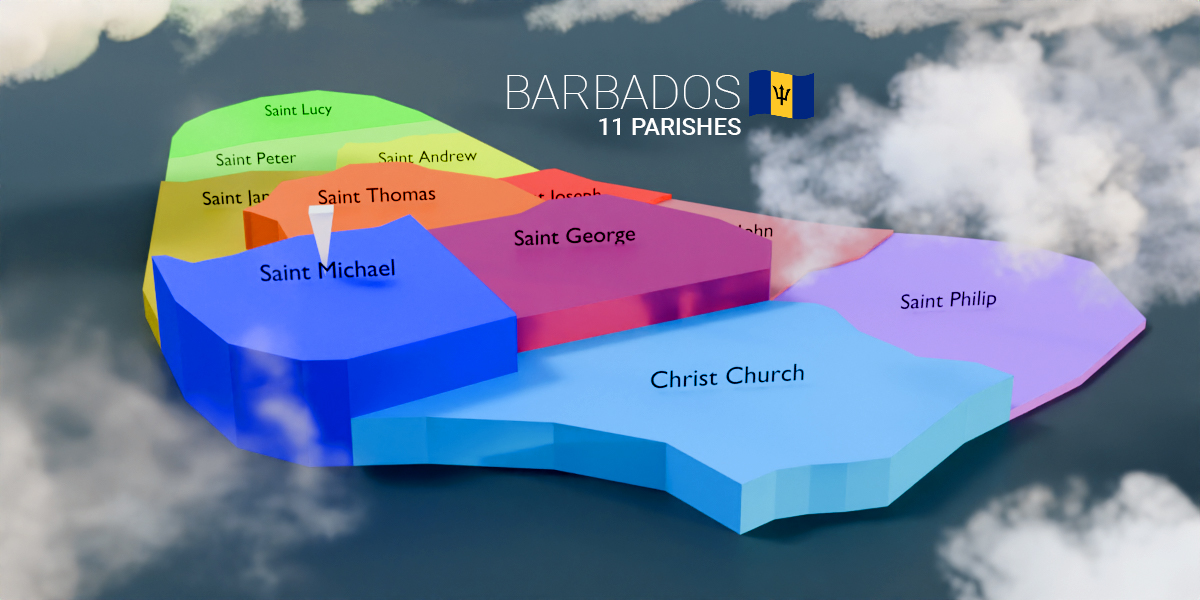 Barbados 11 Parishes Map (3D + Pre-rendered Images) - Blender Market