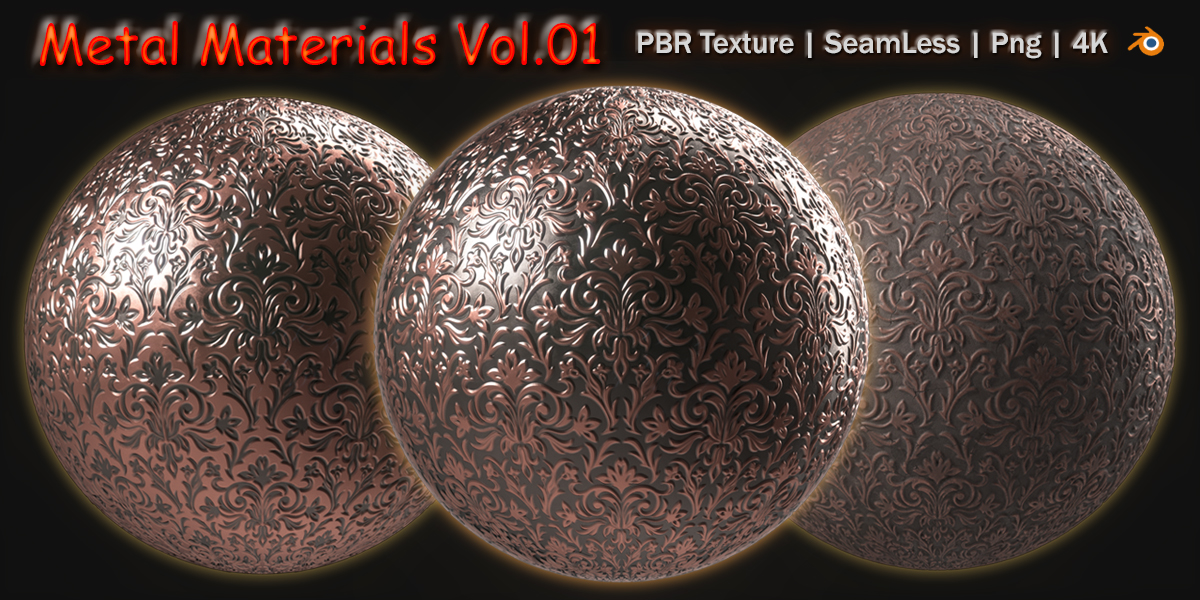 Metal Materials 01- Metal Ornament panels - Blender Market