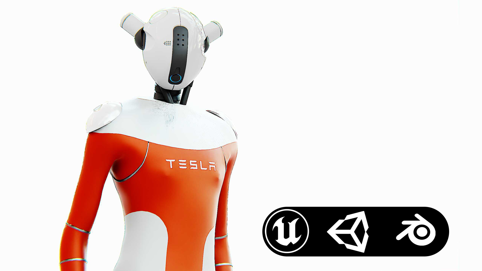 TESLA ROBOT V-3 Auto-Rig Pro Rigged For Mixamo, Unreal Engine, Unity ...