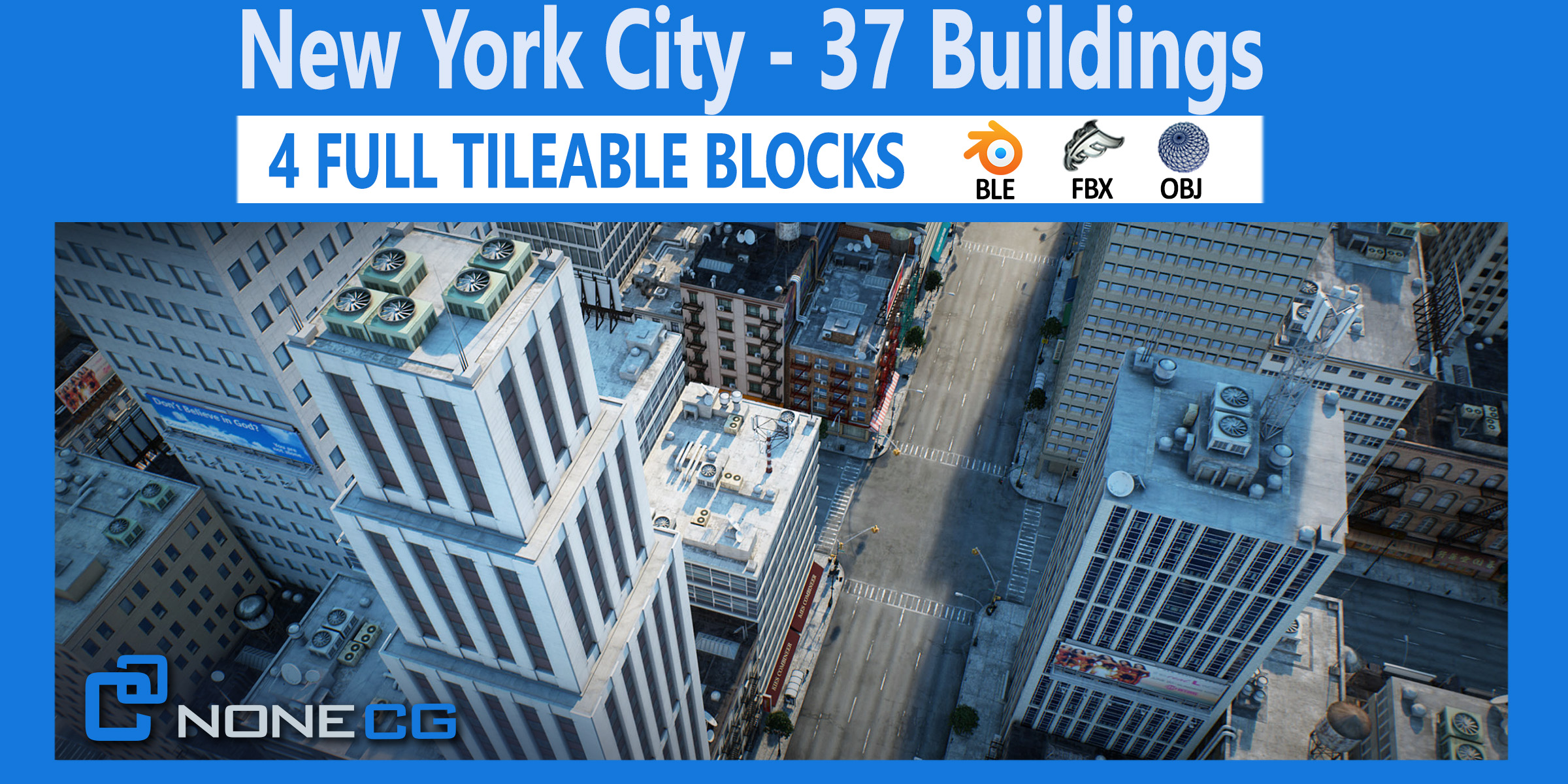 New York City Blocks - 37 Buildings V2 - Blender Market
