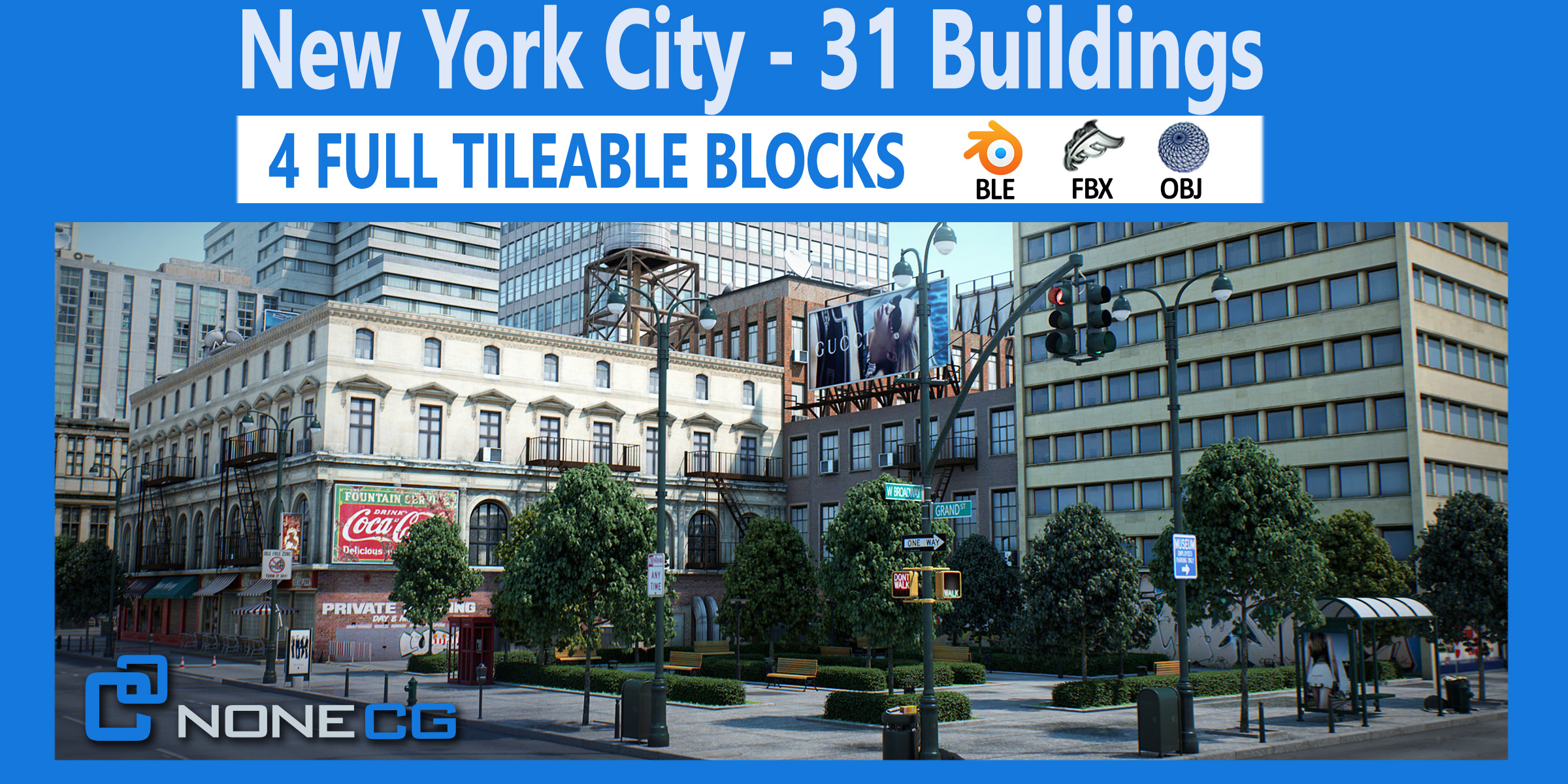 New York City Blocks - 31 Buildings V2 - Blender Market