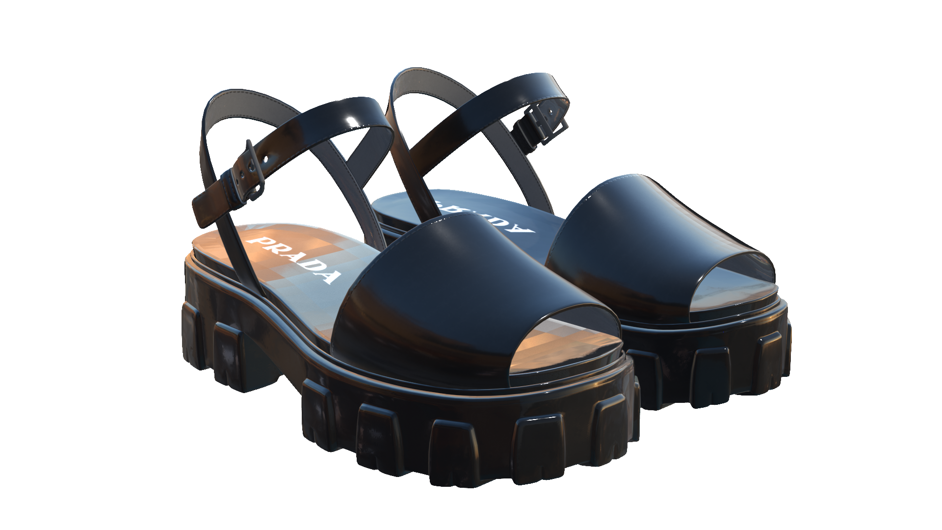 Black Sandal 3D Model low poly - Blender Market
