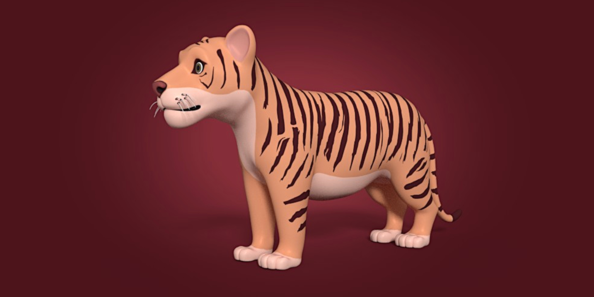 Cartoon Tiger Cub - Blender Market
