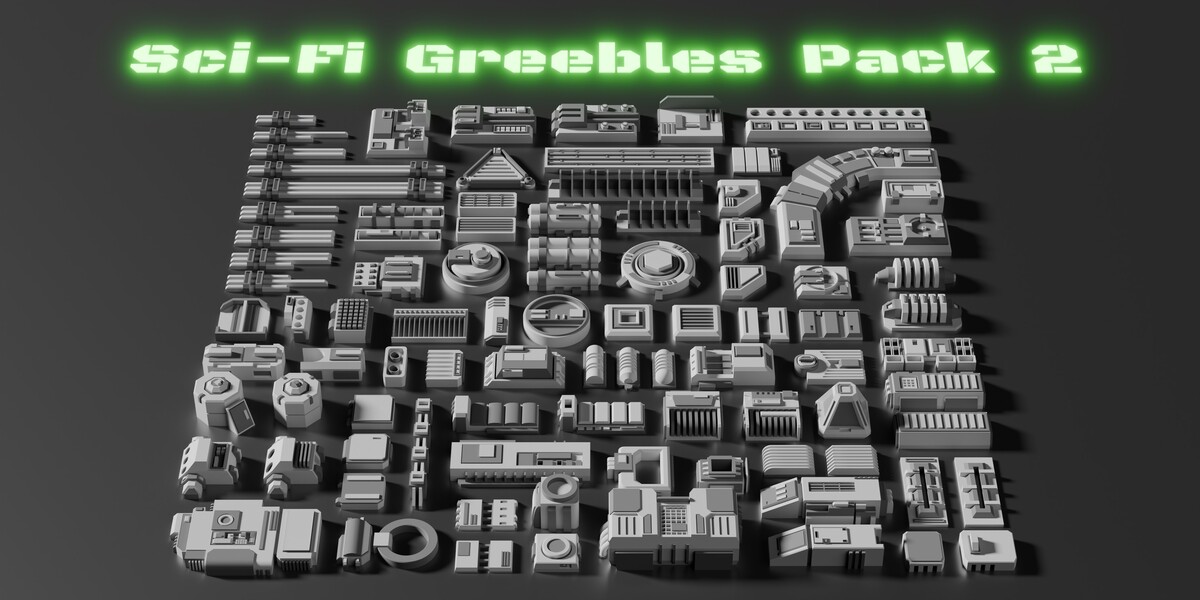 Sci-Fi Greebles Pack 2 - Blender Market