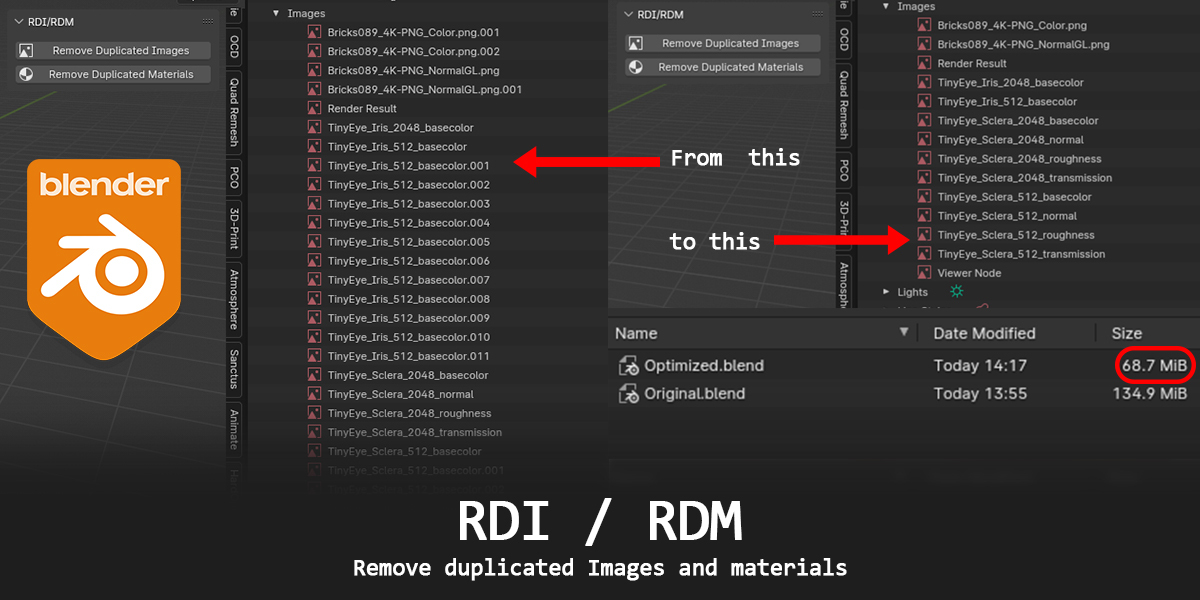 RDI/RDM - Remove Duplicated Images and Materials - Blender Market