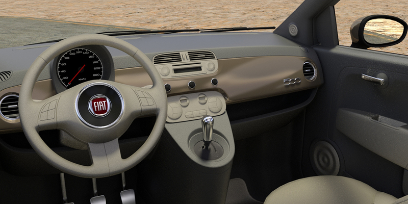 Fiat 500 full rigging with ground detection - Blender Market
