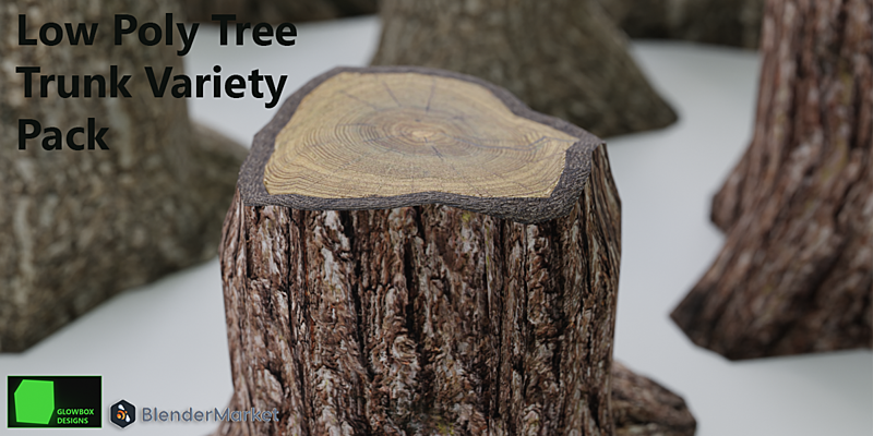 Low Poly Tree Trunk Variety Pack - Blender Market