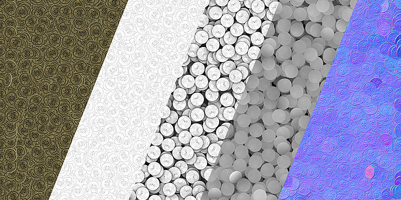 Pile of coins texture ver Hq - Blender Market