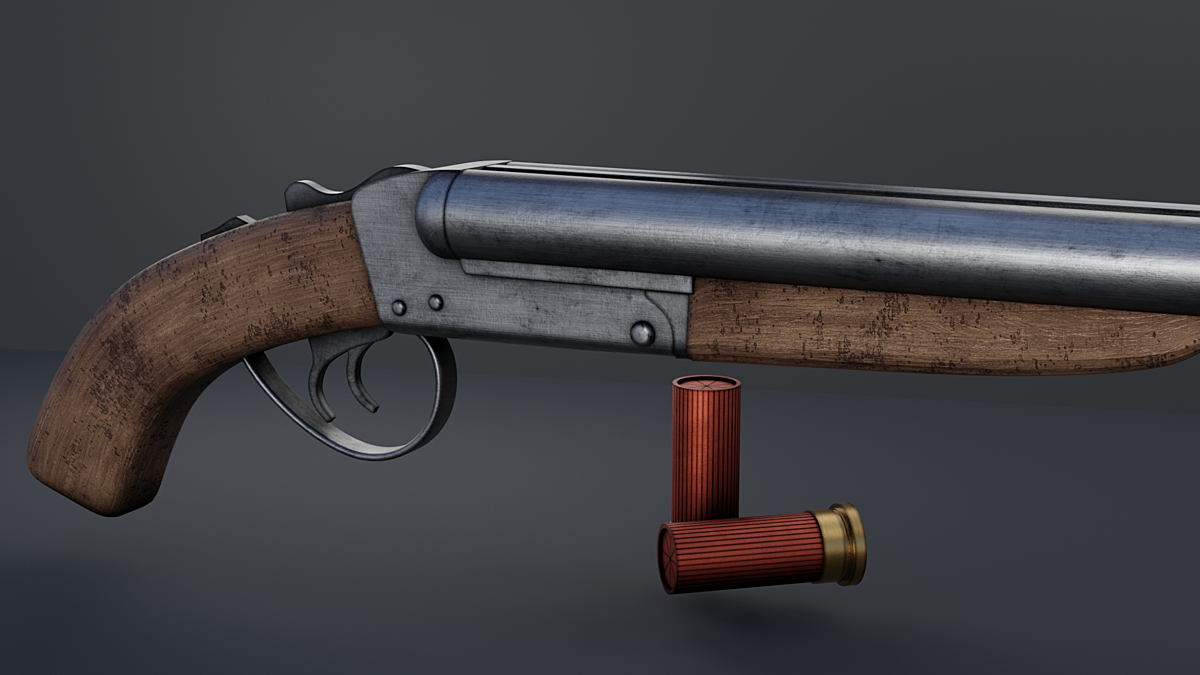 Double Barrel Shotgun - Blender Market