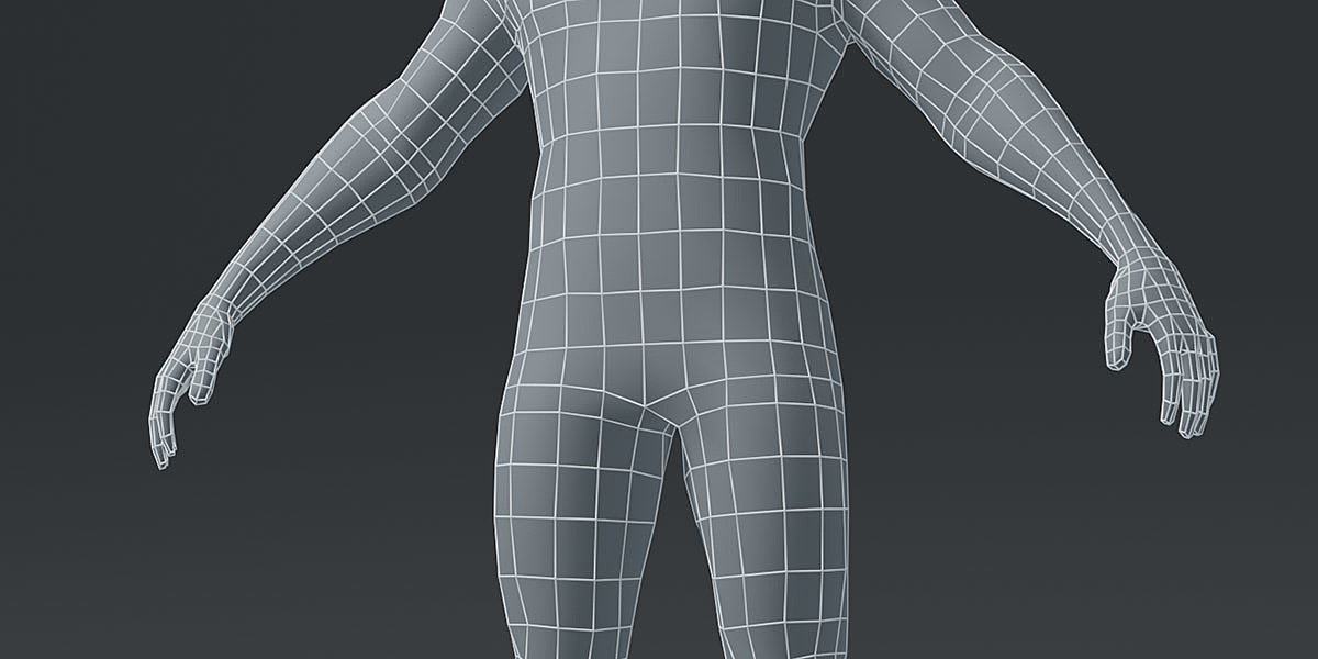 Male Body Base Mesh 3D Model - Blender Market