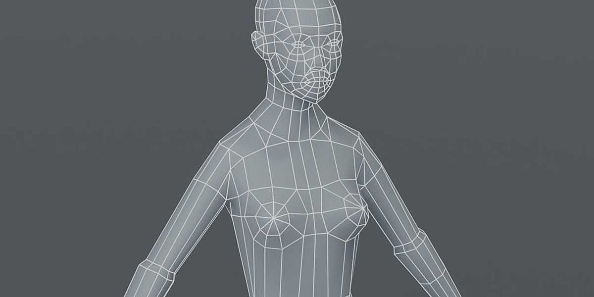 Female Body Base Mesh 1000 Polygons - Blender Market