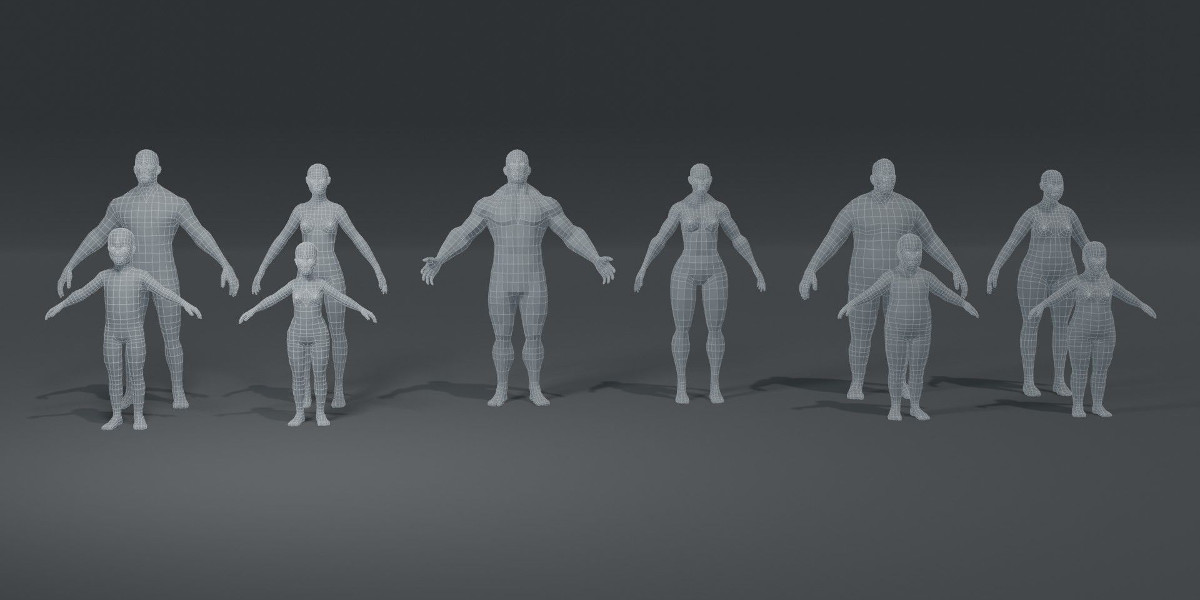 Human Body Base Mesh 10 3D Models Pack - Blender Market