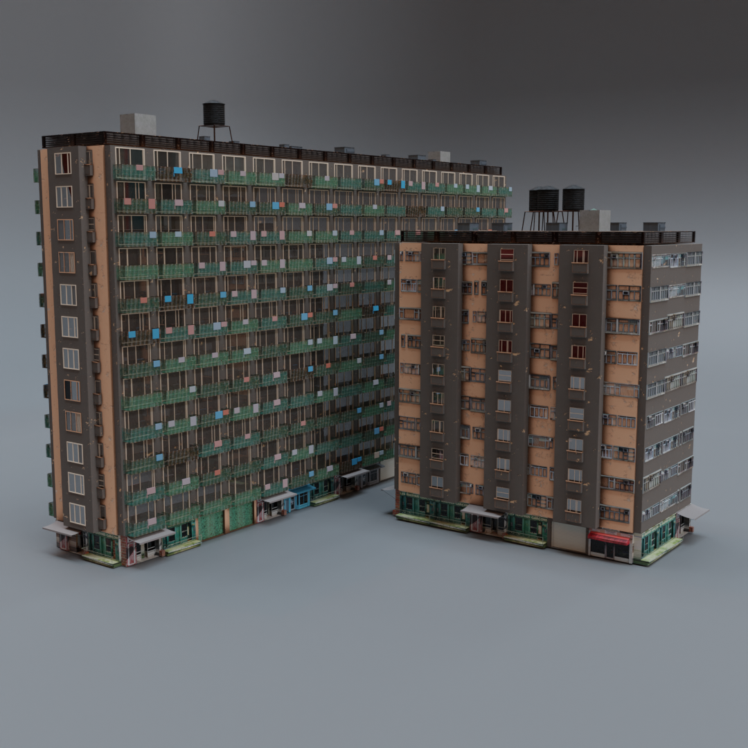 Procedural Kitbash Building - Blender Market